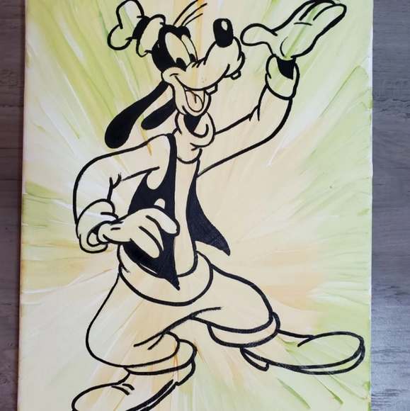 Disney | Art | 8 X Goofy Hand Painted Canvas | Poshmark